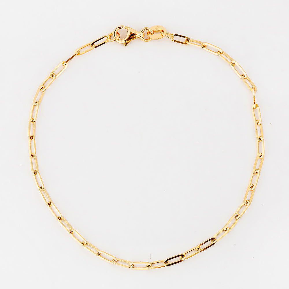 9k Yellow Gold Baby Paper Clip Bracelet – Victoria's Jewellery